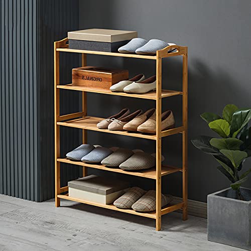Bamboo Shoe Racks 5 Tier Shoes Storage Shelf,Multi-Functional Shoe ...