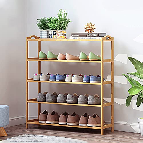 Bamboo Shoe Racks 5 Tier Shoes Storage Shelf,Multi-Functional Shoe ...