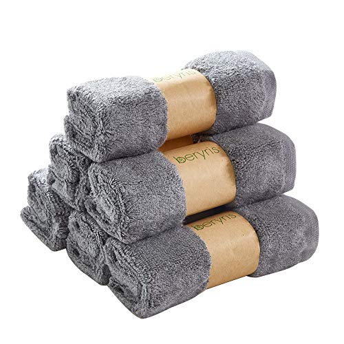 beryris Flannel face cloth flannel Wash Cloth Bamboo Face Cloth (Pack ...