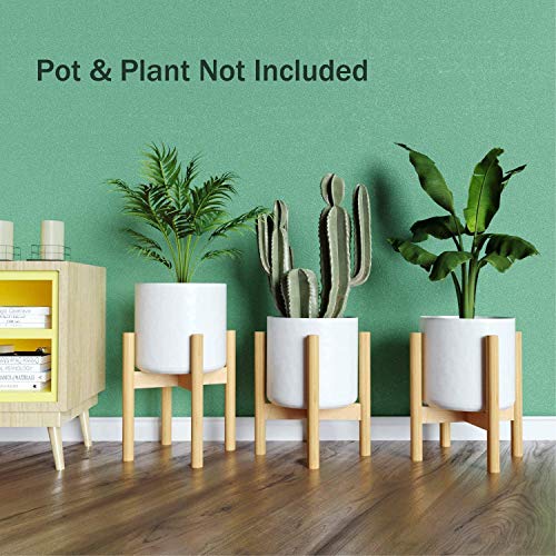 Gunolye 2 Set Adjustable Bamboo Plant Stand, Expandable Plant Holder ...
