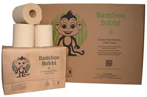 Bamboo Bobbi Eco Bamboo Toilet Paper, Unbleached Bamboo Toilet Roll ...