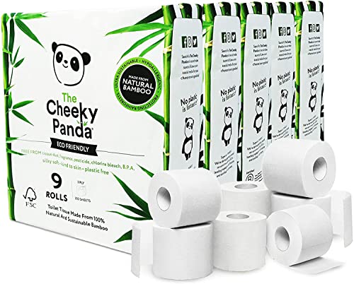 The Cheeky Panda Bamboo Toilet Rolls Bulk Buy – 45 Rolls (5 Packs of 9 ...