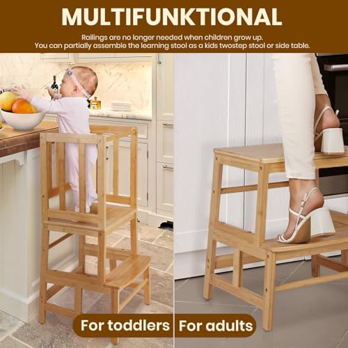 COSYLAND Kitchen Nursery Step Stool for Kids - A-shaped Solid Standing ...