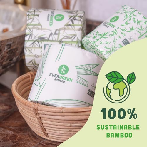 EVERGREEN BAMBOO Toilet Roll 24 x 400 Sheets Per Roll 3-Ply Toilet ...