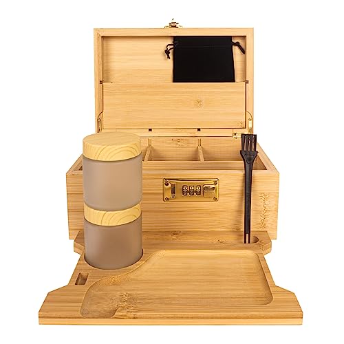 EasyStar Hash Box Bamboo Large Organiser Box with Combination, Wooden ...