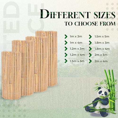 FlickBuyz Natural Bamboo Garden Fence - Slat Privacy Fence Screening ...