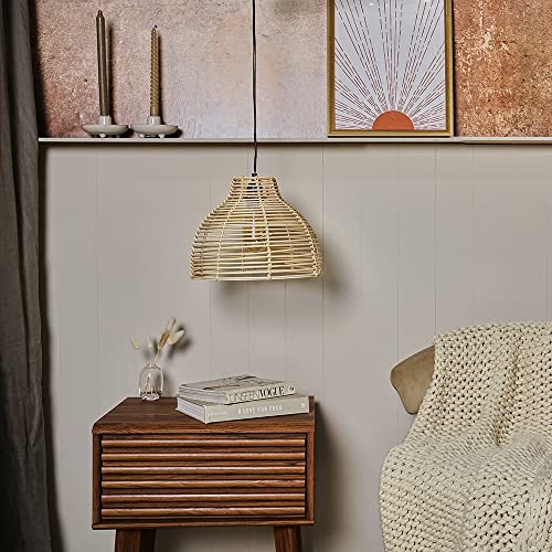 MiniSun | Modern Cream Wicker Basket Style Ceiling Light Shade ...