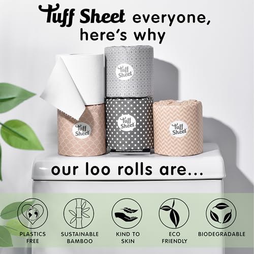 Tuff Sheet 24 Pack Bamboo Wrapped Toilet Rolls 3-Ply Strength, Plastic ...