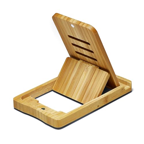 Wooden Phone Stand for Desk, Adjustable, Sustainable Bamboo Novelty ...