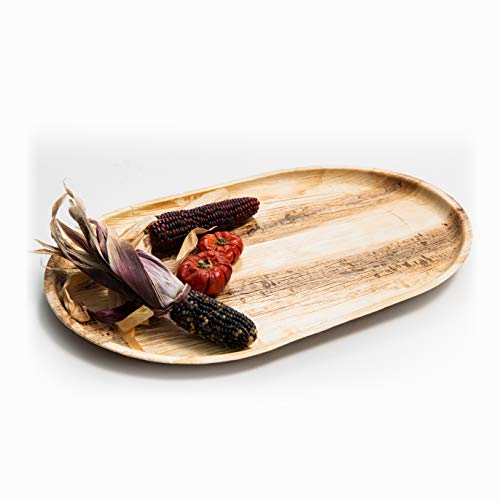 Canape King 10x Disposable Palm Leaf Serving Trays - Oval Large (55 x ...