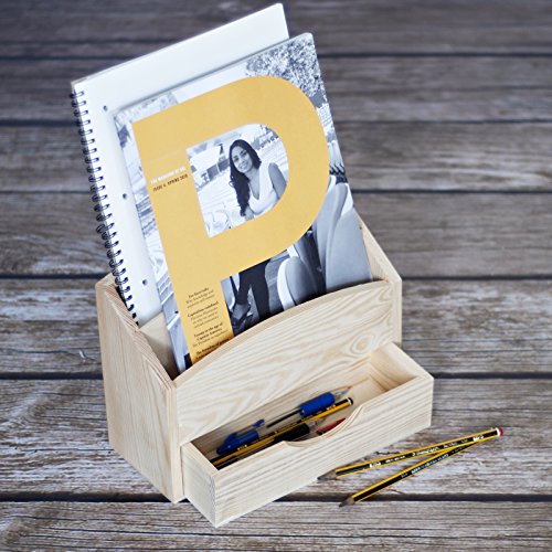Creative Deco Wooden Desk Organiser Letter Rack | 25 x 10 x 20.5cm | 2 ...