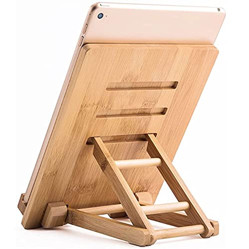 FadyDail Bamboo Tablet Stand Wooden Mobile Phone Stand for Desktop ...