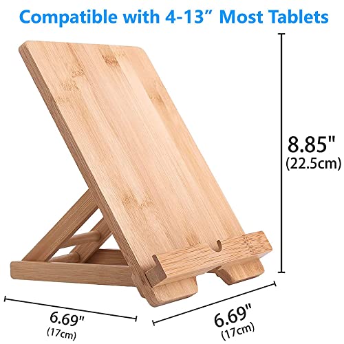 FadyDail Bamboo Tablet Stand Wooden Mobile Phone Stand for Desktop ...