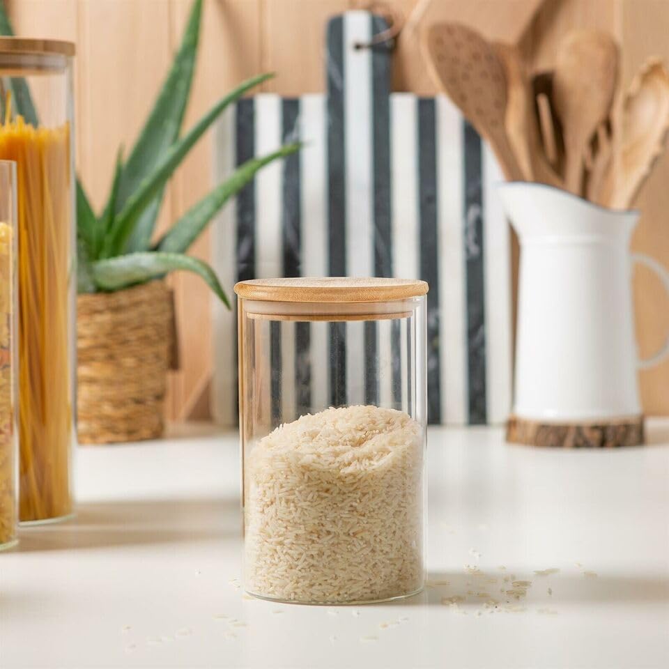 Glass Jars with Lids | Set of 3 Glass Jars | Storage Jars with Lids ...