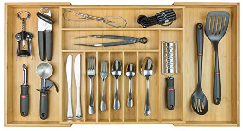 KitchenEdge Cutlery Tray and Utensil Organiser for Kitchen Drawers ...