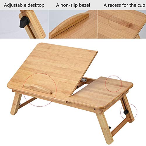 Laptop Stand Holder Adjustable,Bamboo Portable Folding Laptop Desk ...