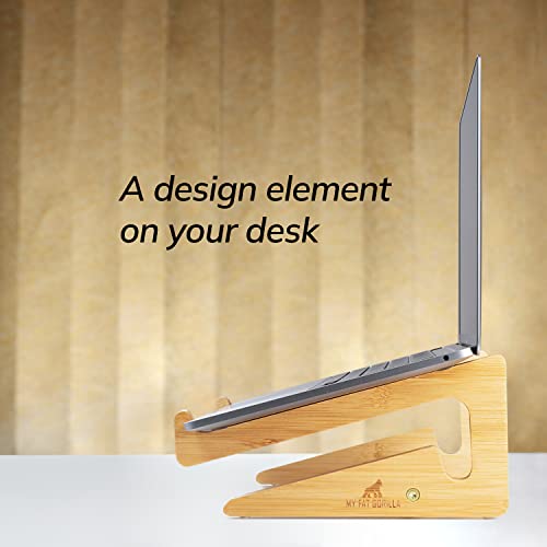 MY FAT GORILLA Bamboo Laptop Stand, Ergonomic Universal Holder for ...
