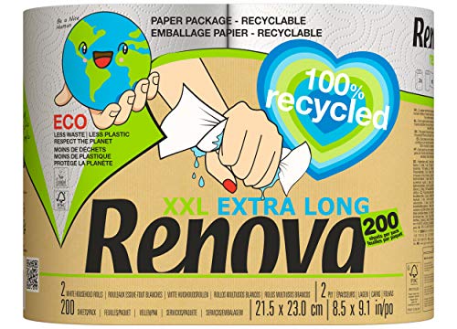 Renova Renova Recycled Kitchen Rolls | 2 Recycled Rolls Wrapped in ...