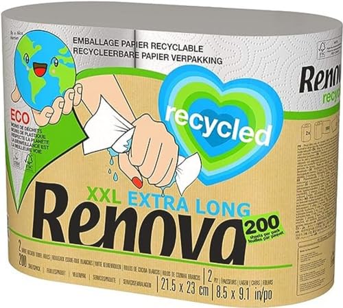Renova Renova Recycled Kitchen Rolls | 2 Recycled Rolls Wrapped in ...