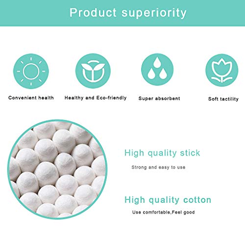 SWKJ Bamboo Cotton Buds, 200 PCS (2 x 100) Eco-Friendly Cotton Ear Buds ...