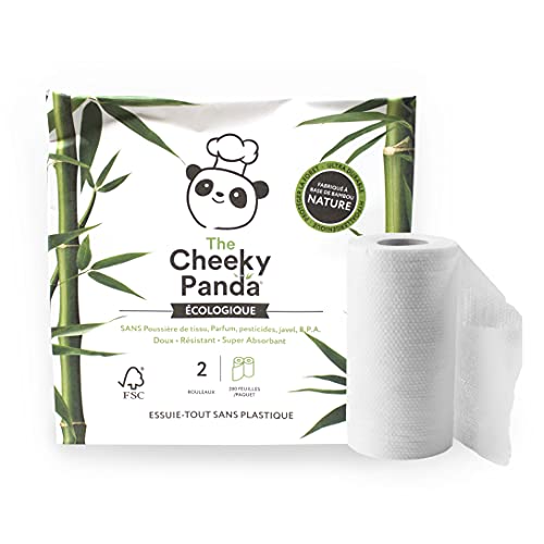 The Cheeky Panda Kitchen Roll, plastic bamboo, White, 1 unité (Lot de 1 ...