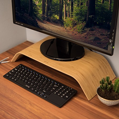 kalibri Computer Monitor Wood Stand - Universal Desk Monitor Holder ...